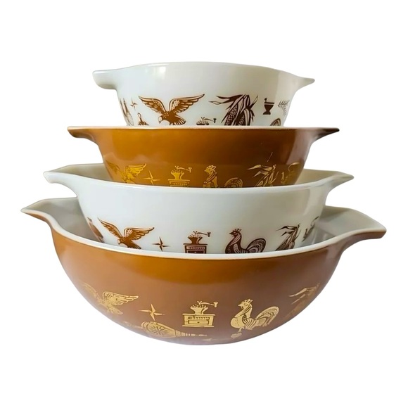 Pyrex | Kitchen | Pyrex Nesting Mixing Bowls Early American Amish ...
